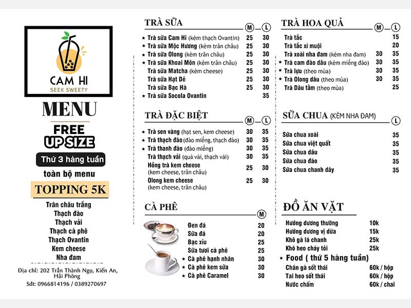 Cam Hi Tea & Coffee - 202 Trần Thành Ngọ - Hải Phòng - Topin